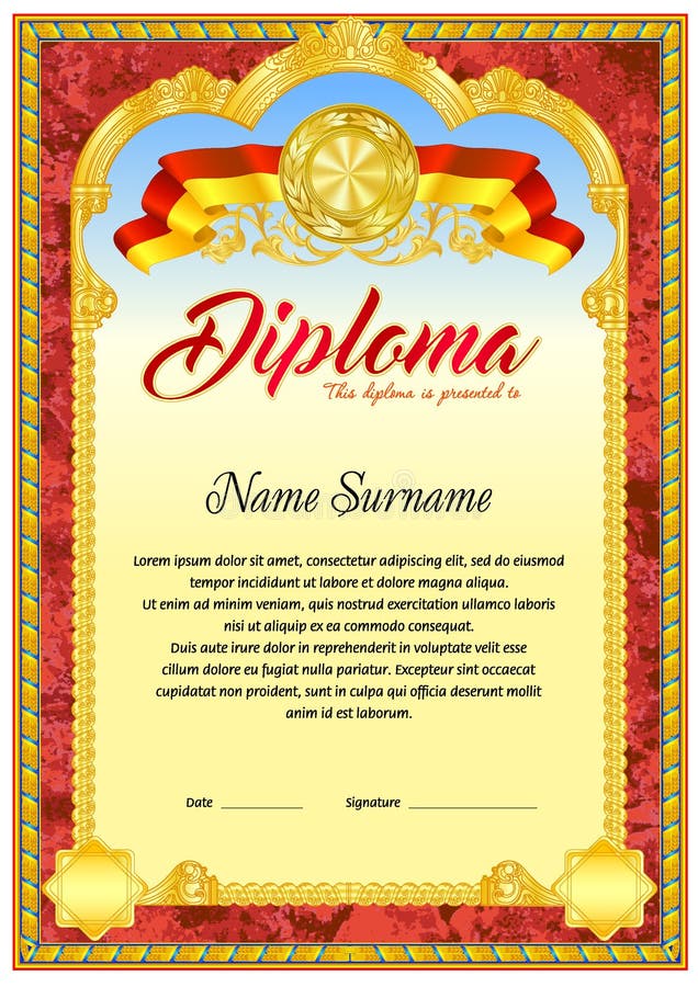 Diploma design template stock vector. Illustration of certificate ...