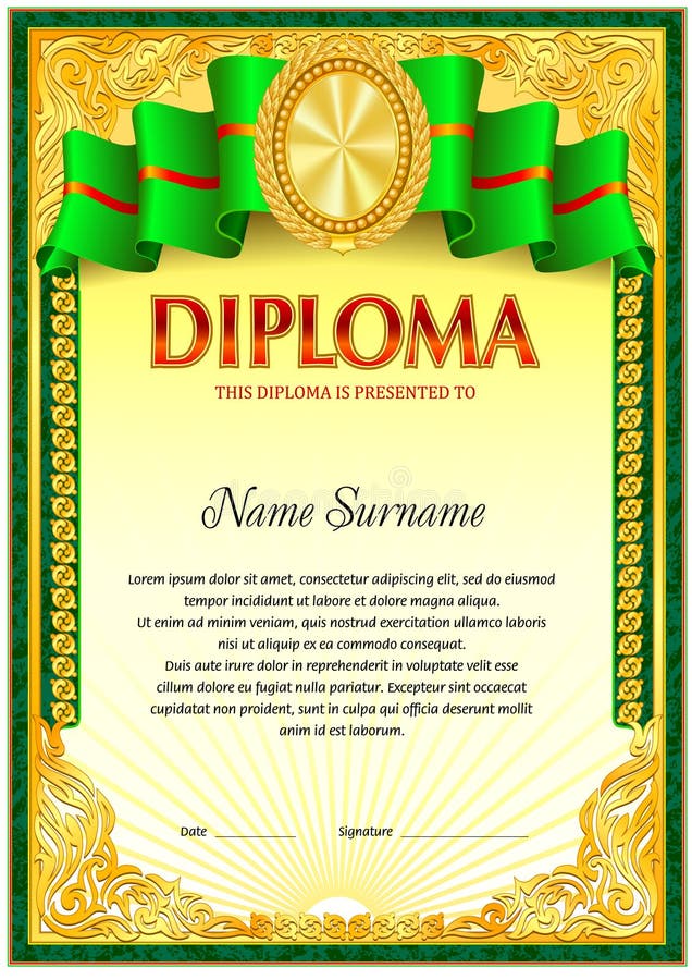 Diploma design template stock vector. Illustration of form - 74656456