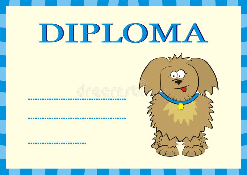 Diploma, Dog, Vector Illustration Stock Vector - Illustration of ...