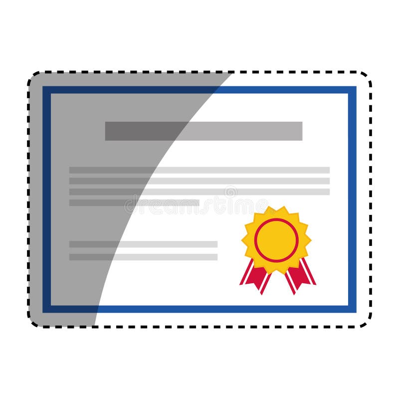 Diploma with emblem stock illustration. Illustration of border - 82556928