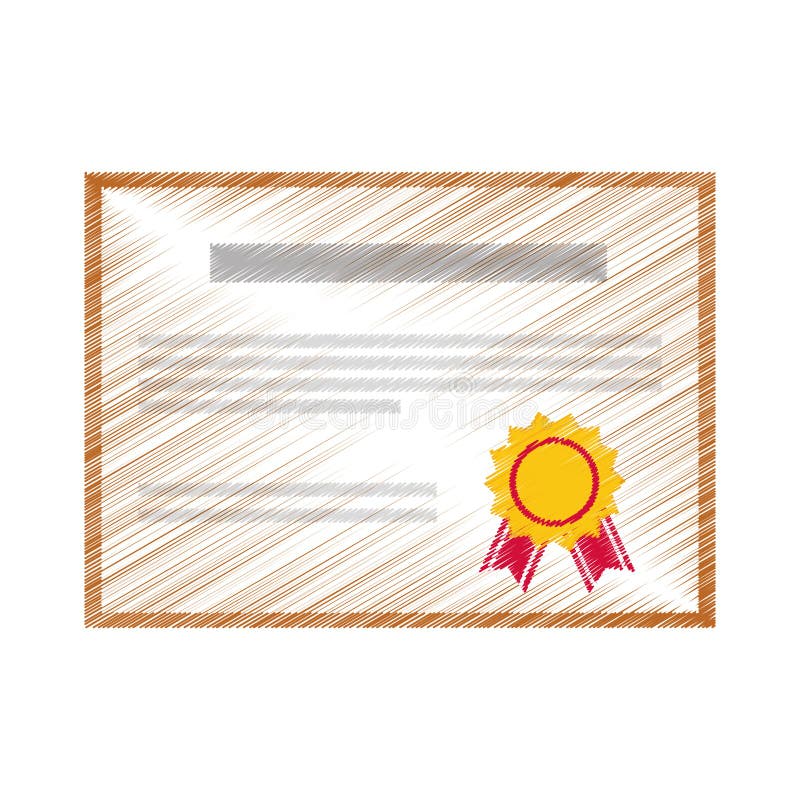 Diploma with emblem stock illustration. Illustration of doodle - 82557951