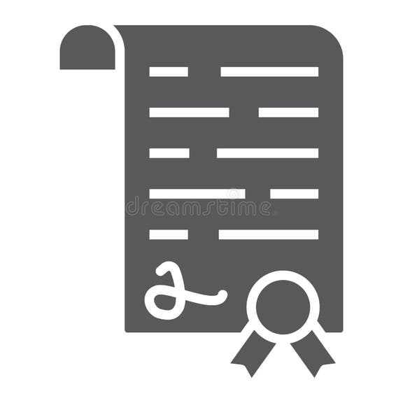 Diploma Glyph Icon, School and Education Stock Vector - Illustration of ...