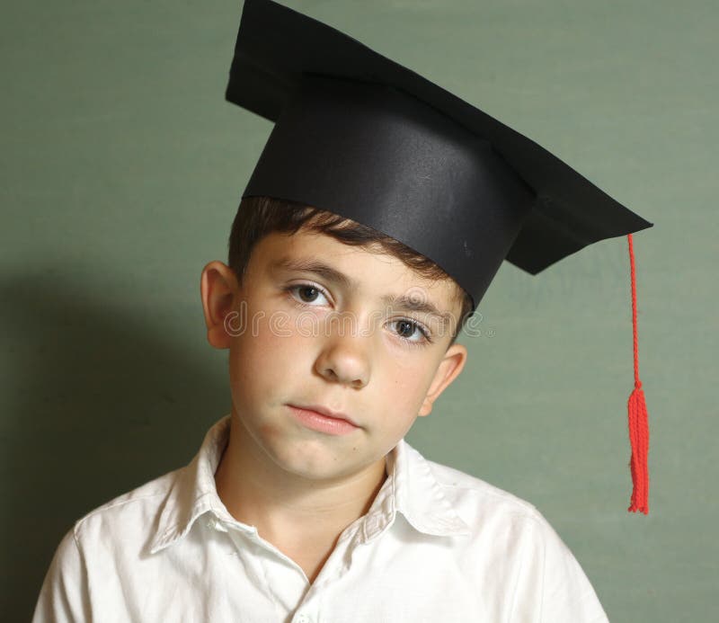 Diploma Graduating Little Student Boy Stock Photo - Image of college ...