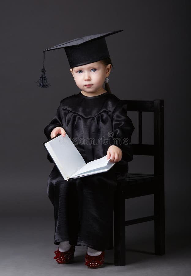 Diploma Graduating Little Student Kid Stock Photo - Image of knowledge ...