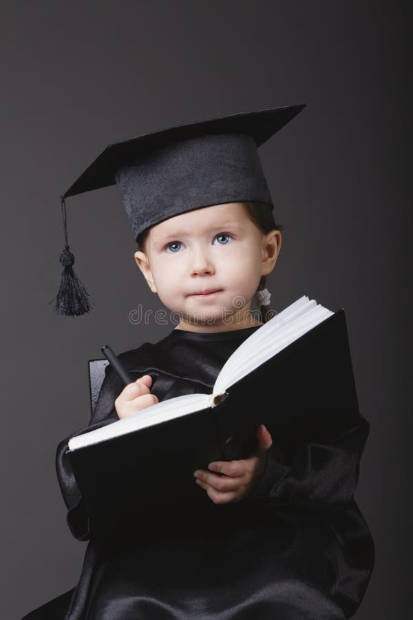 Diploma Graduating Little Student Kid Stock Photo - Image of diploma ...