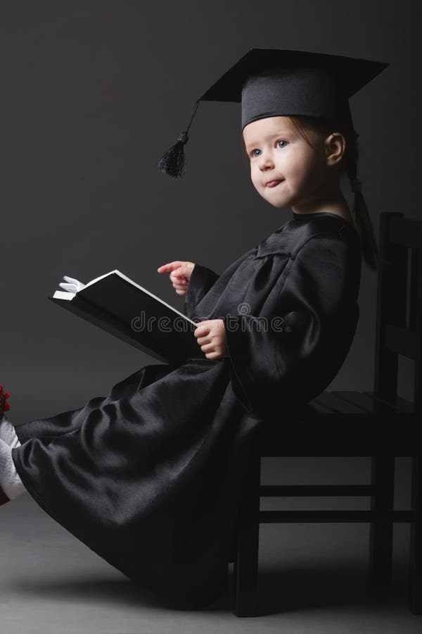 Diploma Graduating Little Student Kid Stock Photo - Image of knowledge ...
