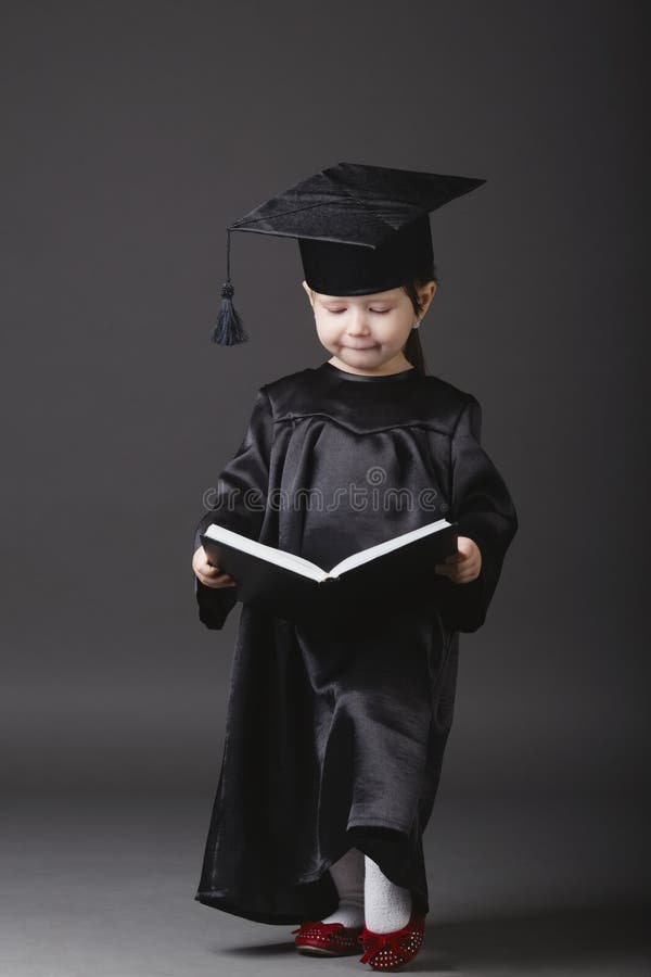 Diploma Graduating Little Student Kid Stock Photo - Image of ...
