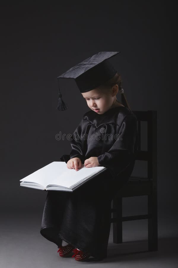 Diploma Graduating Little Student Kid Stock Image - Image of little ...