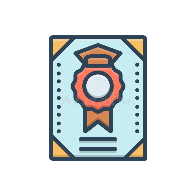 Color Illustration Icon for Diploma, Certificate and Degree Stock ...