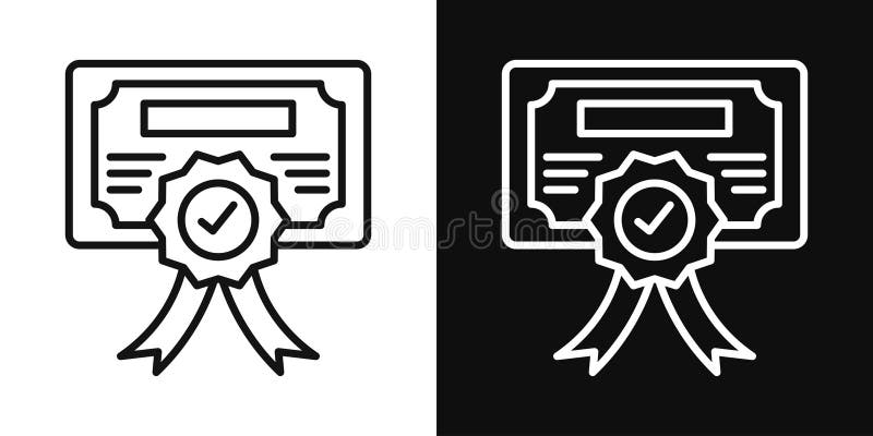 Diploma Icon Set. Academic Qualification Certificate Vector Symbol ...