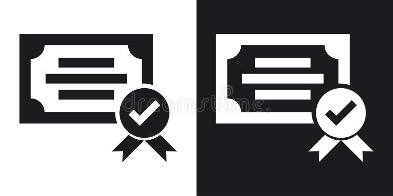 Diploma Icon Set. Academic Qualification Certificate Vector Symbol ...
