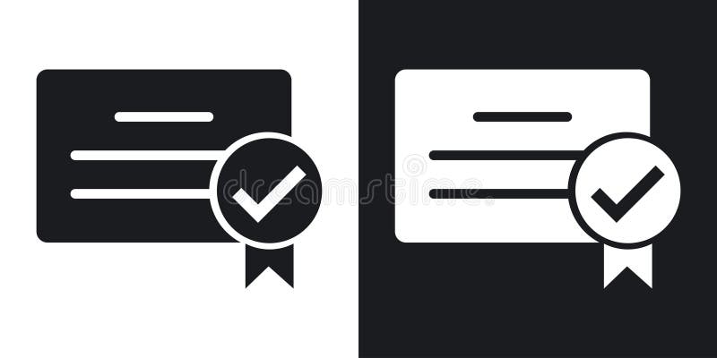 Diploma Icon Set. Academic Qualification Certificate Vector Symbol ...