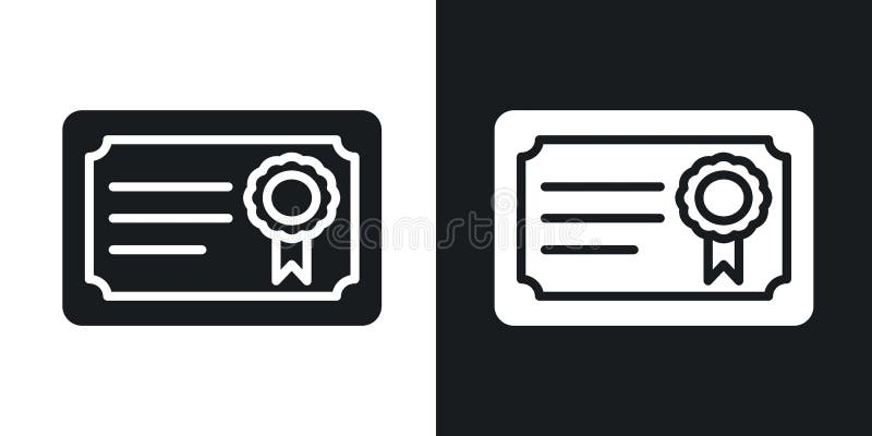 Diploma Icon Set. Academic Qualification Certificate Vector Symbol ...