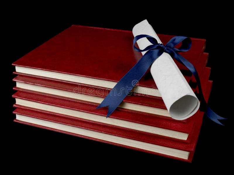 Diploma over books stock image. Image of blue, announcement - 8157991