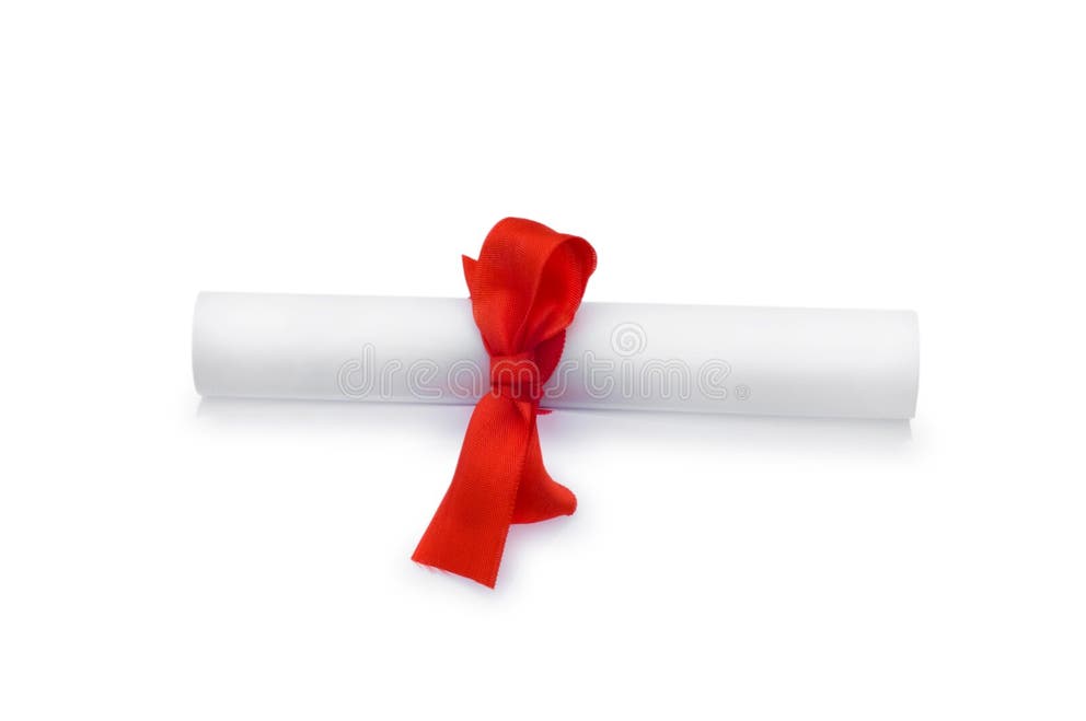 Diploma with red ribbon stock photo. Image of graduation - 11802164