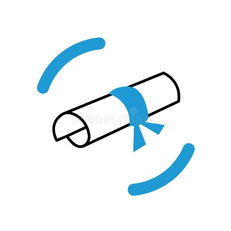 Diploma Rolled Ribbon Icon. Vector Stock Vector - Illustration of ...