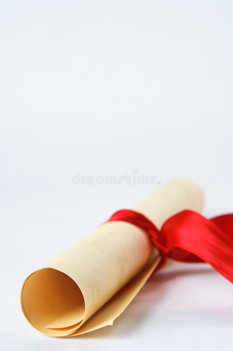 381 Graduation Diploma Scroll Tied Red Ribbon Stock Photos - Free ...
