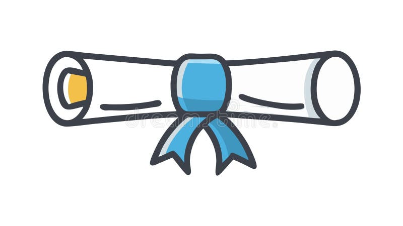 Diploma Scroll Ribbon. Academic Achievement Certificate, Vector Design ...