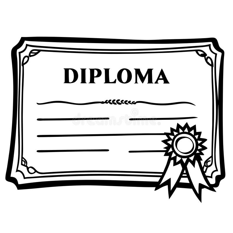 A Diploma is Shown with a Ribbon on it Stock Image - Illustration of ...