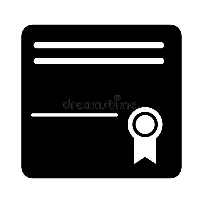 Diploma Simple Vector Icon. Black and White Illustration of Diploma ...