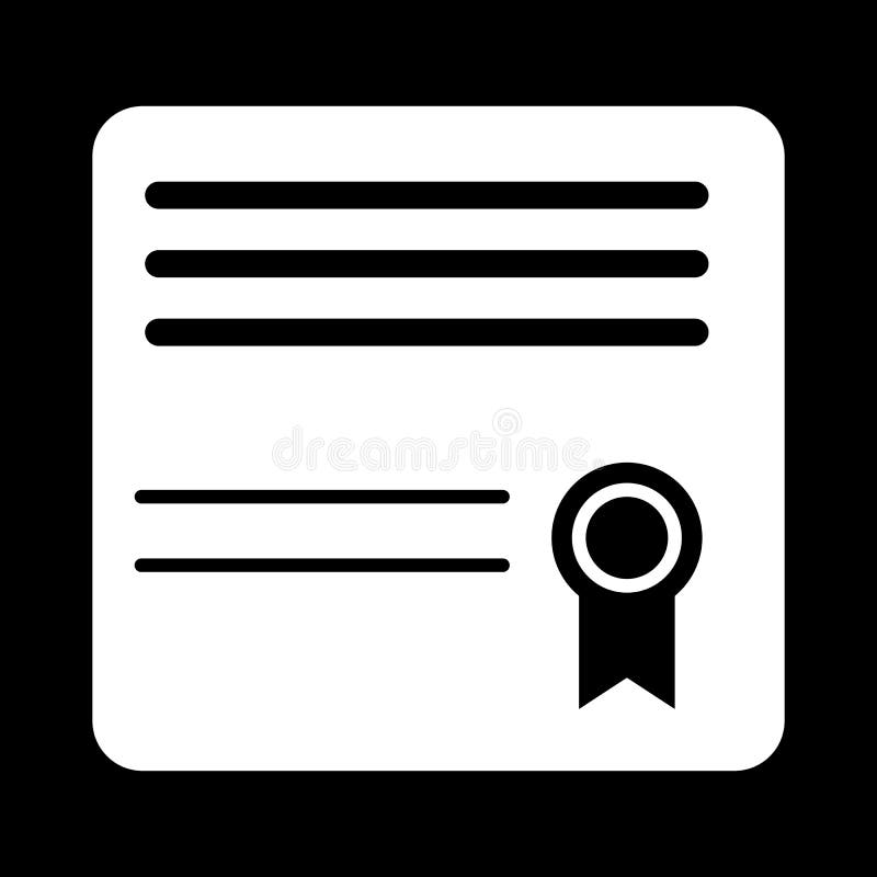 Diploma Simple Vector Icon. Black and White Illustration of Diploma ...