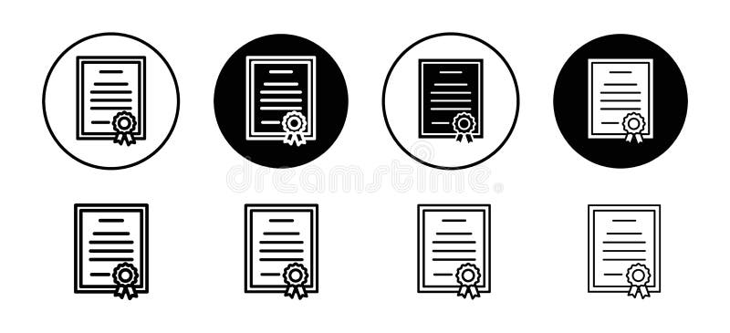 Diploma Vector Icon Set Collection. Diploma Outline Flat Icon Stock ...