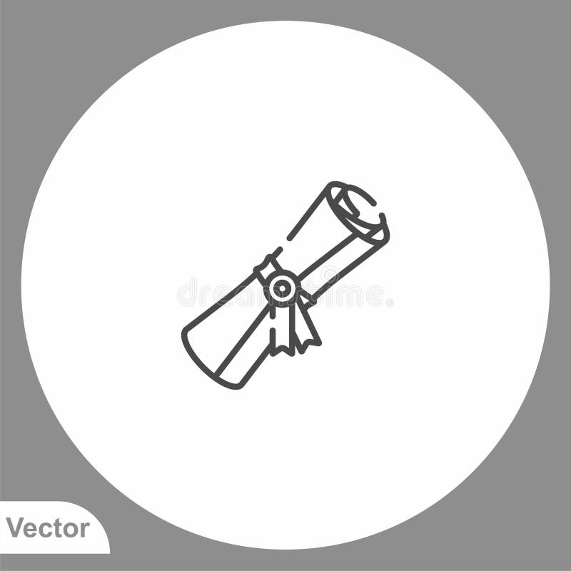 Diploma Vector Icon Sign Symbol Stock Vector - Illustration of icon ...