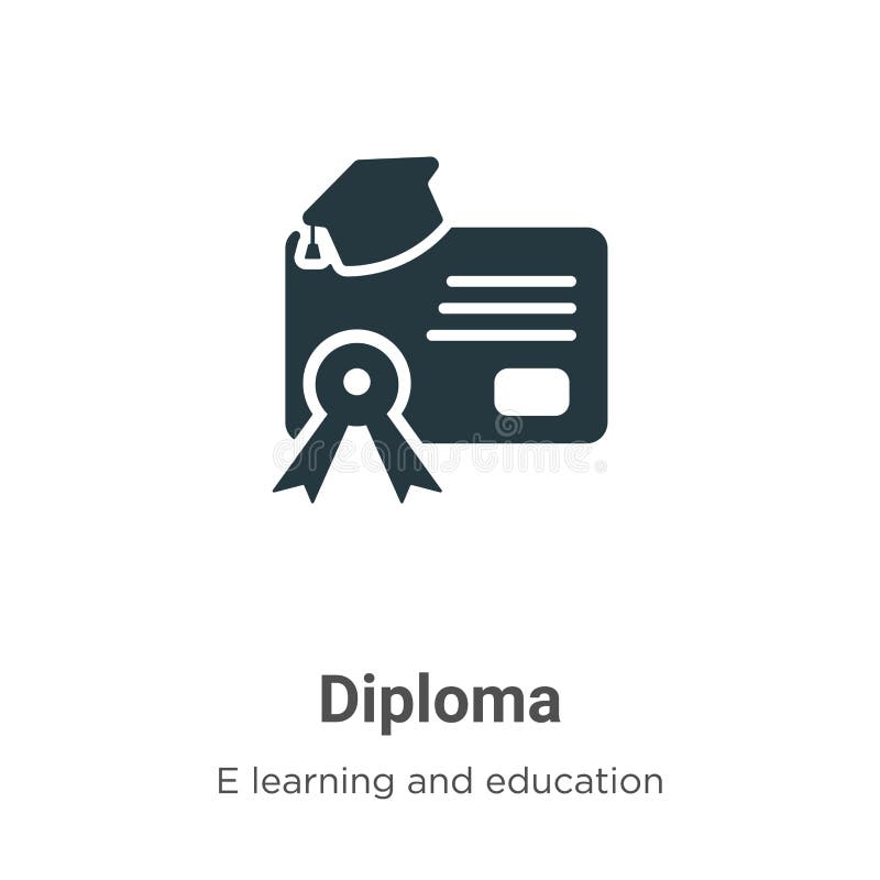Diploma Vector Icon on White Background. Flat Vector Diploma Icon ...