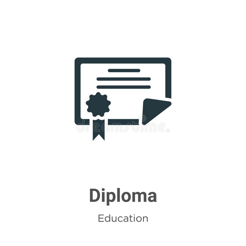 Diploma Vector Icon on White Background. Flat Vector Diploma Icon ...