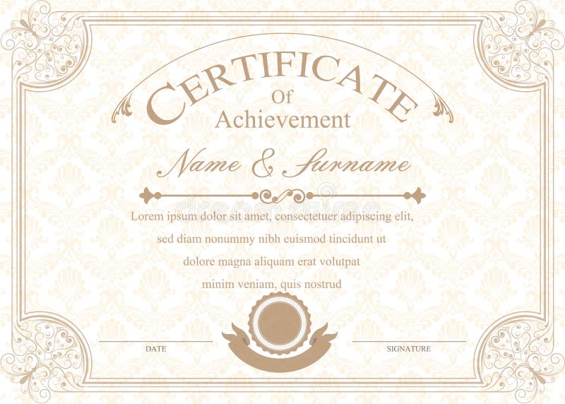 Diploma vintage stock vector. Illustration of elegant - 148601747