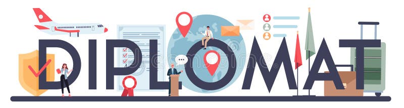 Diplomat Profession Typographic Header. Idea of International Relations ...