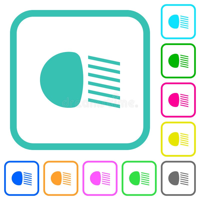 Dipped Beam Lights Vivid Colored Flat Icons Stock Vector - Illustration ...