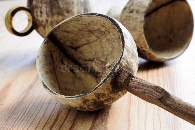 Dipper Made from Coconut Shell, Traditional Container for Drinking ...