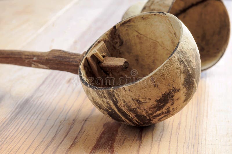 Dipper Made from Coconut Shell, Traditional Container for Drinking ...