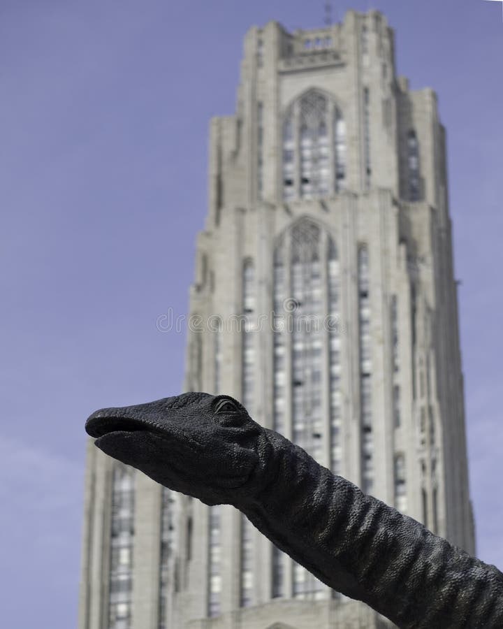 Dippy and Cathedral of Learning Stock Image - Image of pittsburgh ...