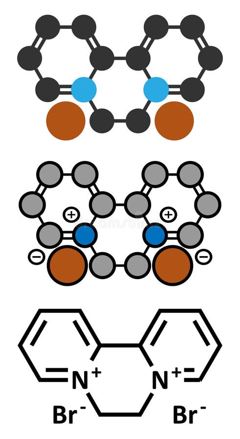 Diquat Dibromide Contact Herbicide Molecule. Skeletal Formula Stock ...