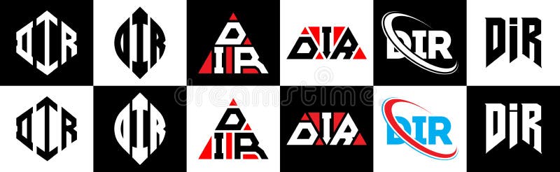 DIR Letter Logo Design in Six Style. DIR Polygon, Circle, Triangle ...