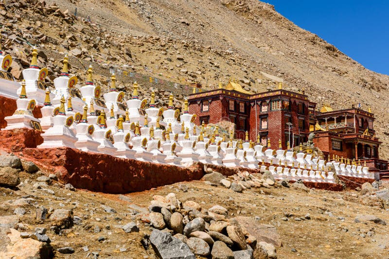 Dirapuk Monastery Near the Northern Face of Mount Kailash Stock Image ...