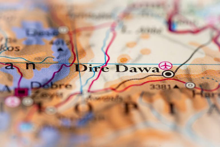 Dire Dawa, Ethiopia Highlighted on a World Map Stock Image - Image of ...