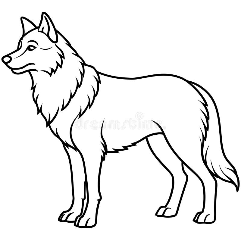 Dire Wolf Stands Icon Vector Stock Vector - Illustration of outline ...