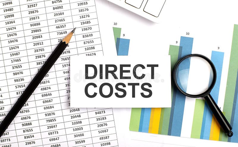 DIRECT COSTS Text on the White Card on Chart Background Stock Photo ...