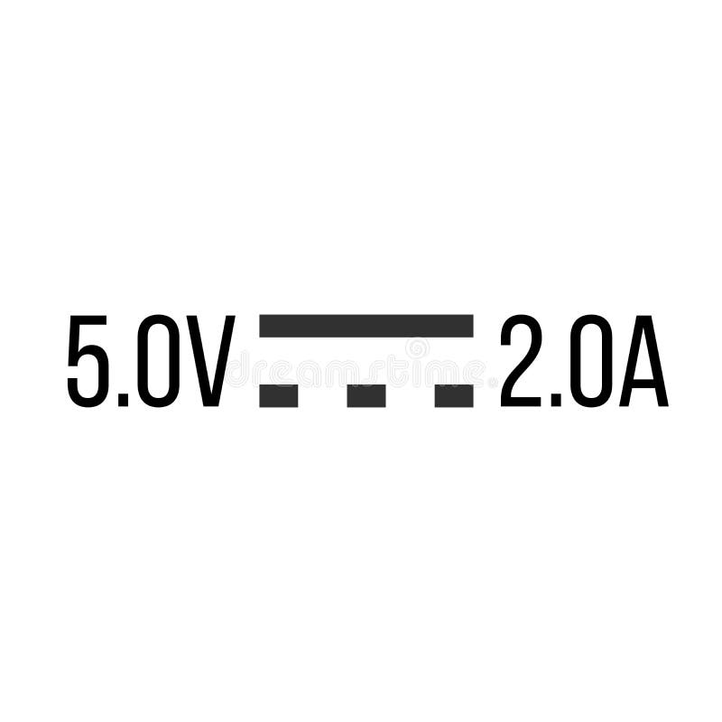 Direct Current DC Symbol Sign for 5V and 2A, Vector Illustration ...