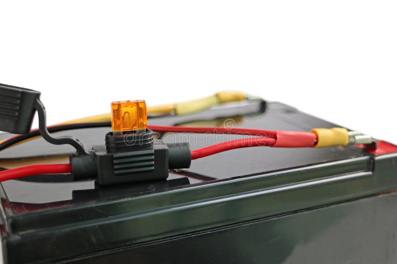 Direct Current Mini Fuse with Fuse Holder Protecting a Battery Stock ...