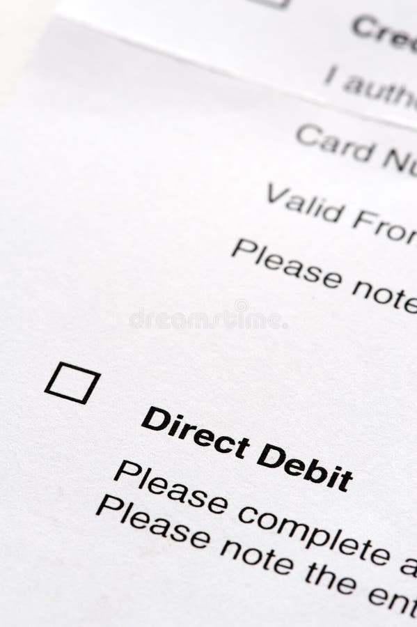 Direct Debit Agreement Form Stock Image - Image of agree, studio: 24811965