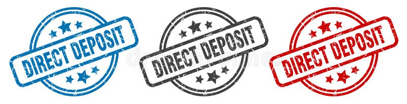 Direct Deposit Stamp. Direct Deposit Round Isolated Sign Stock Vector ...