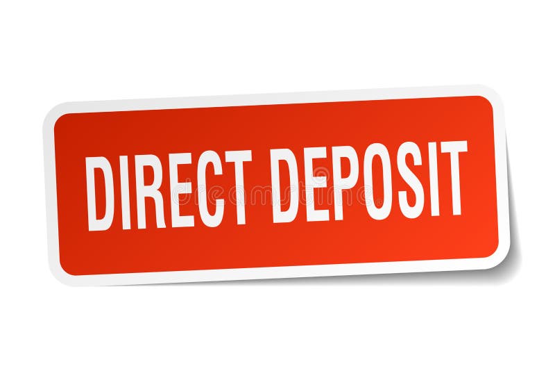 Direct Deposit Sticker on White Stock Vector - Illustration of template ...