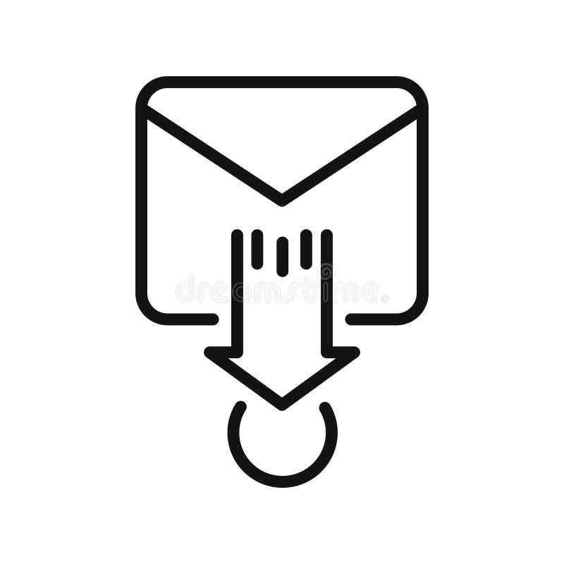 Direct Email Icon Black and White Illustration Stock Vector ...