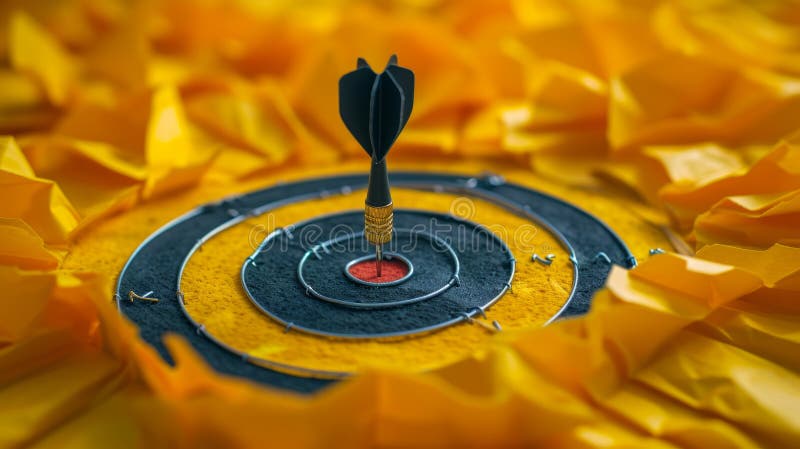 Direct Hit, Dart Strikes Bullseye on Red Target with Precision Stock ...