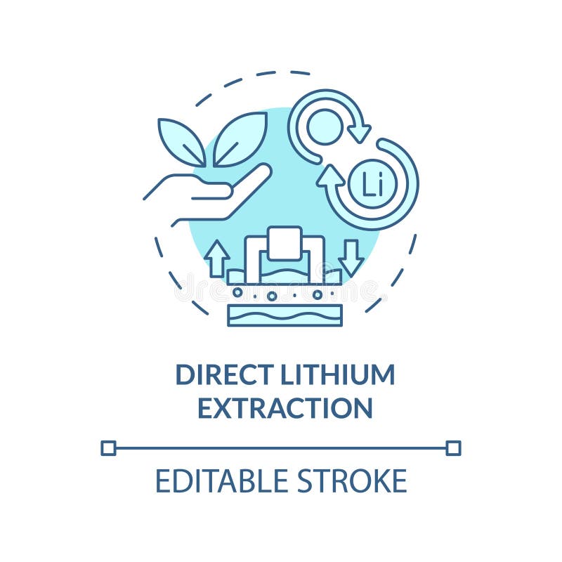 Direct Lithium Extraction Soft Blue Concept Icon Stock Vector ...
