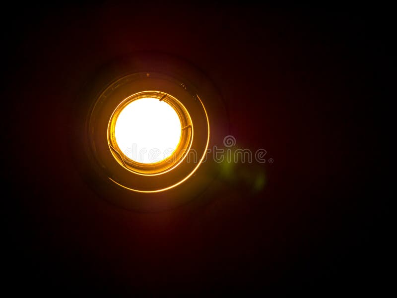 Direct Look into the Light in the Ceiling at Night Stock Image - Image ...